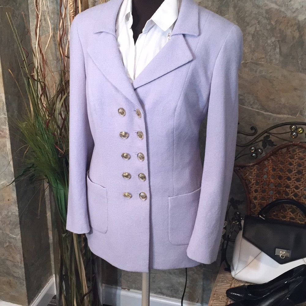 Rena Lang Lavender Bee Suit Jacket Coat Blazer - Gem